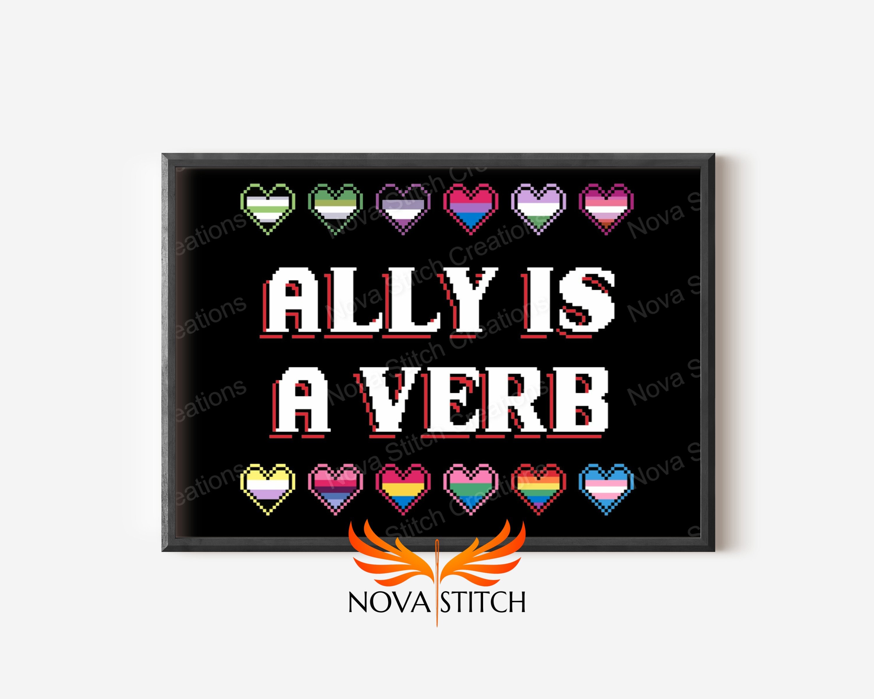 Ally is a Verb Pride Hearts Be Kind Rainbow Heart - Etsy UK
