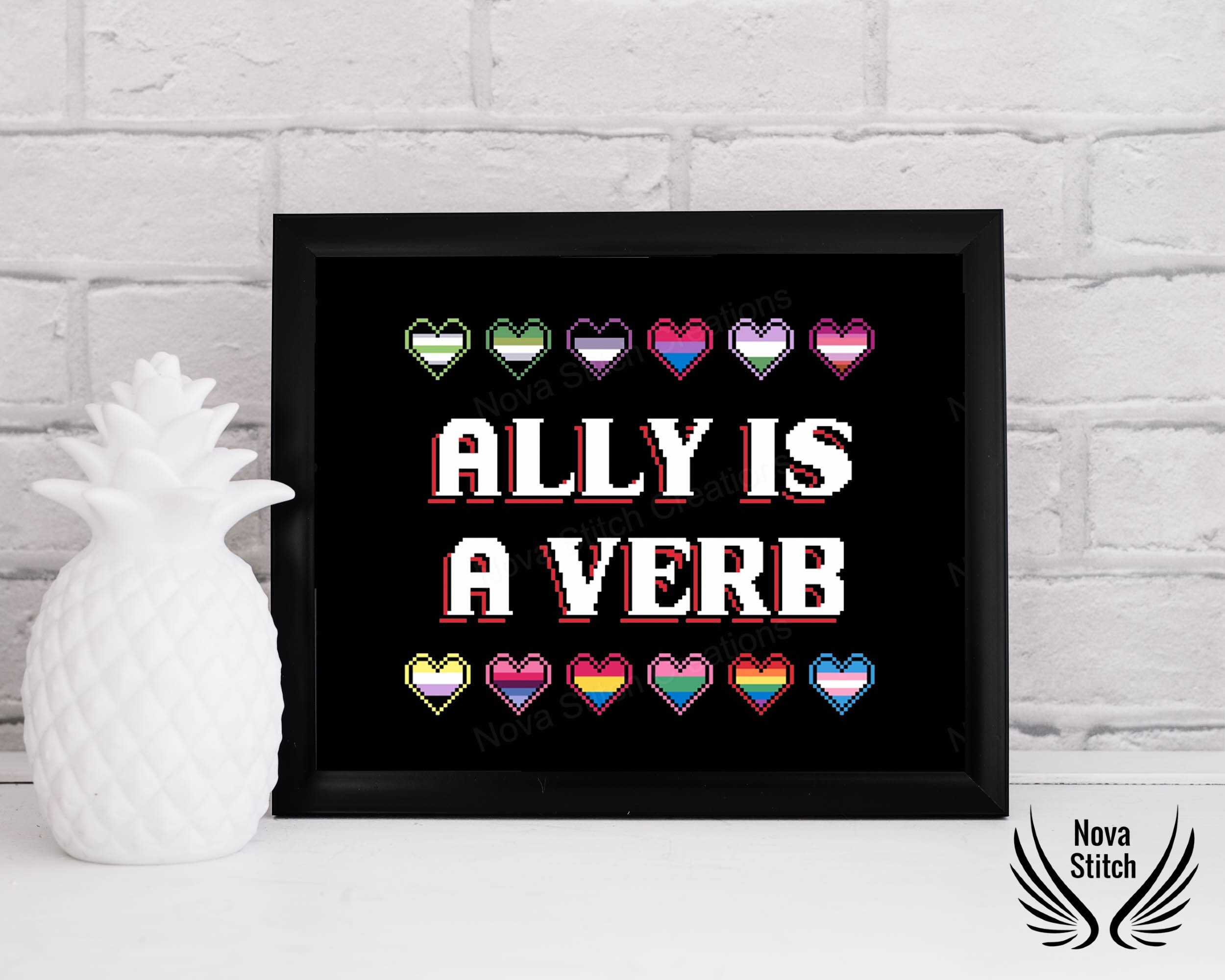 Ally is a verb Pride Hearts Be Kind Rainbow Heart | Etsy