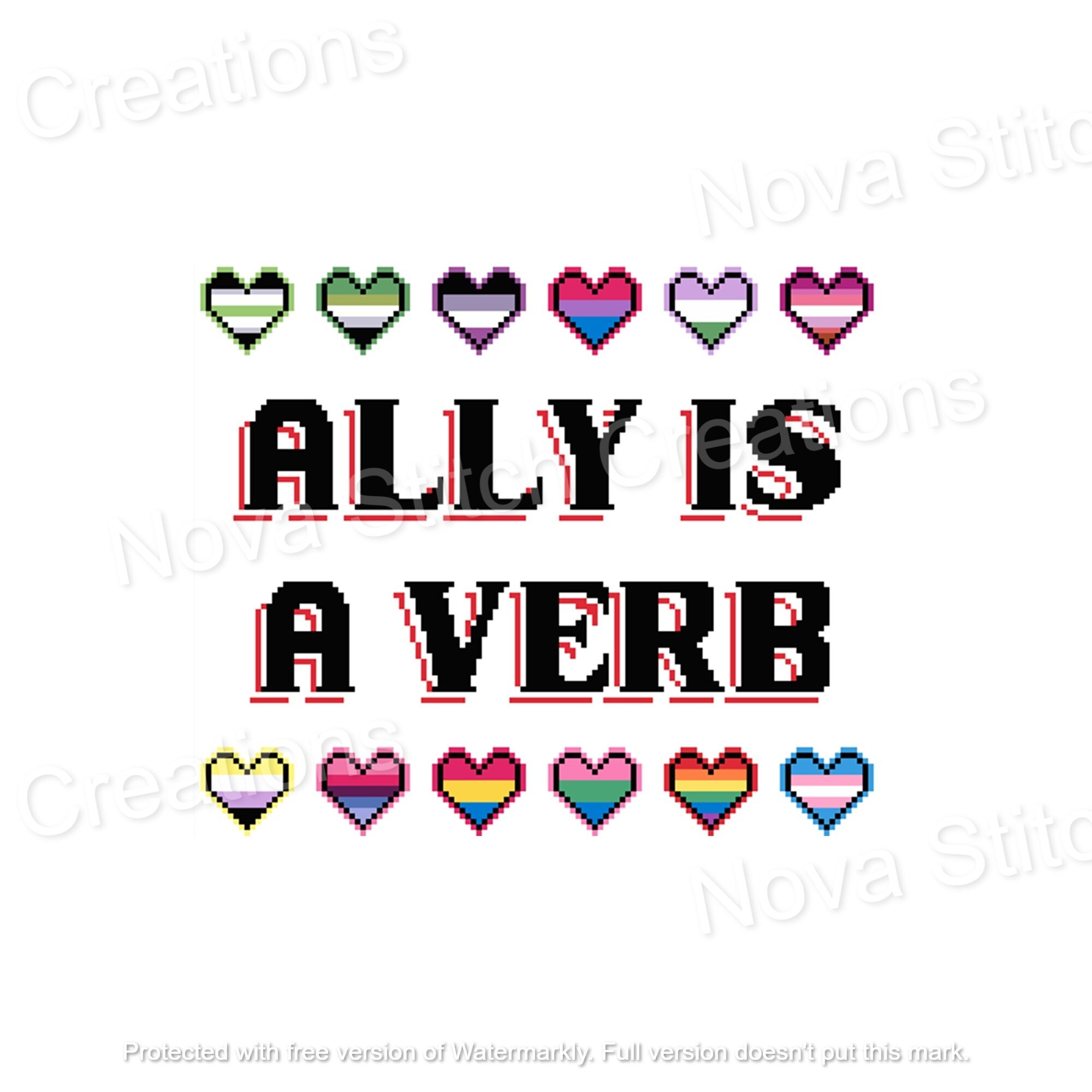 Ally is a Verb Pride Hearts Be Kind Rainbow Heart - Etsy UK