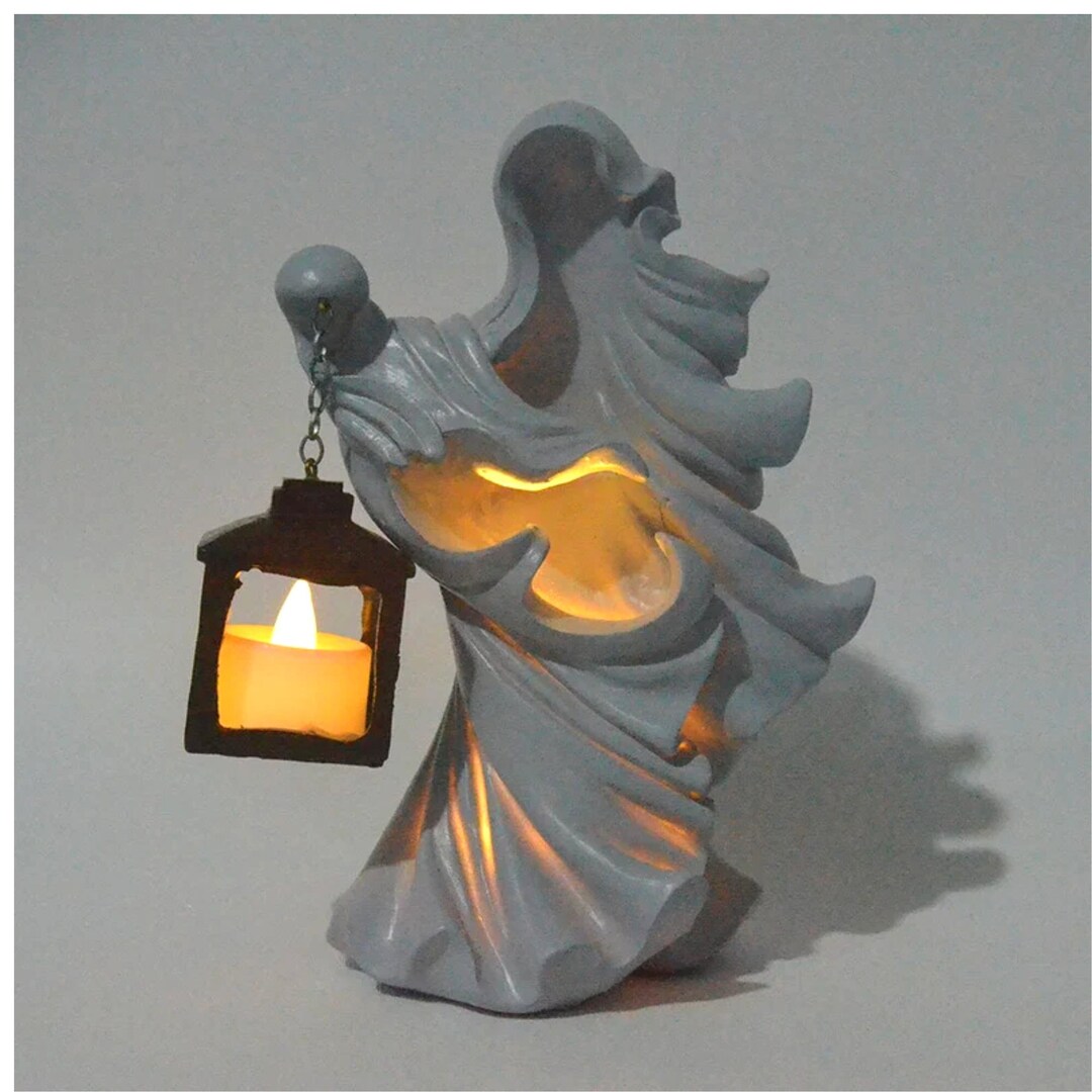 Scary Hell Messenger With LED Lantern Statue for Home Garden - Etsy