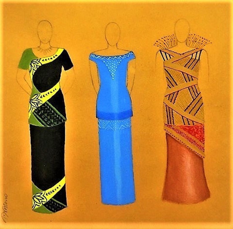 Puletasi/2 . Fashion Illustration Acrylic Painting Design. - Etsy Australia