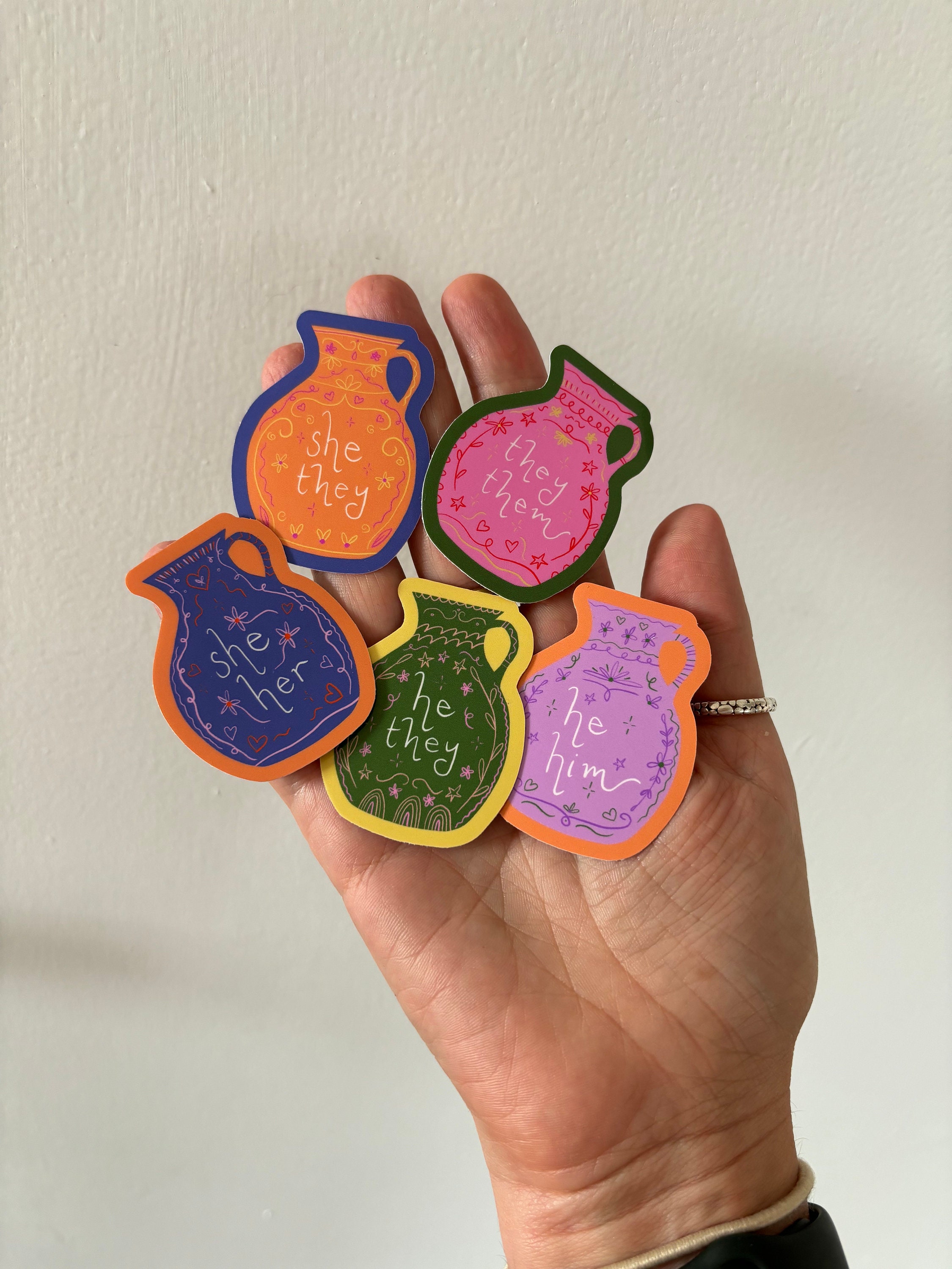 She Her Pronoun Vinyl Sticker - Etsy