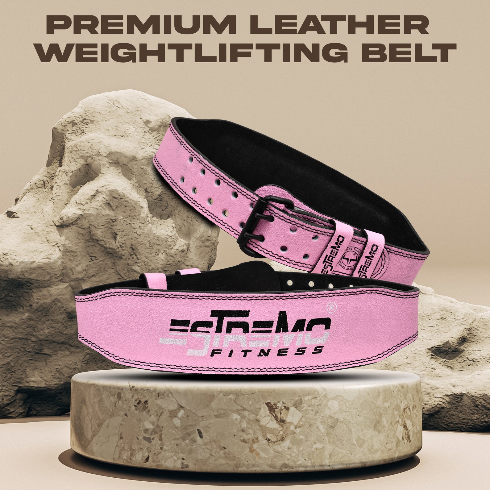 Power Weight Lifting Belts - Genuine Leather Back Support , 4”wide ...