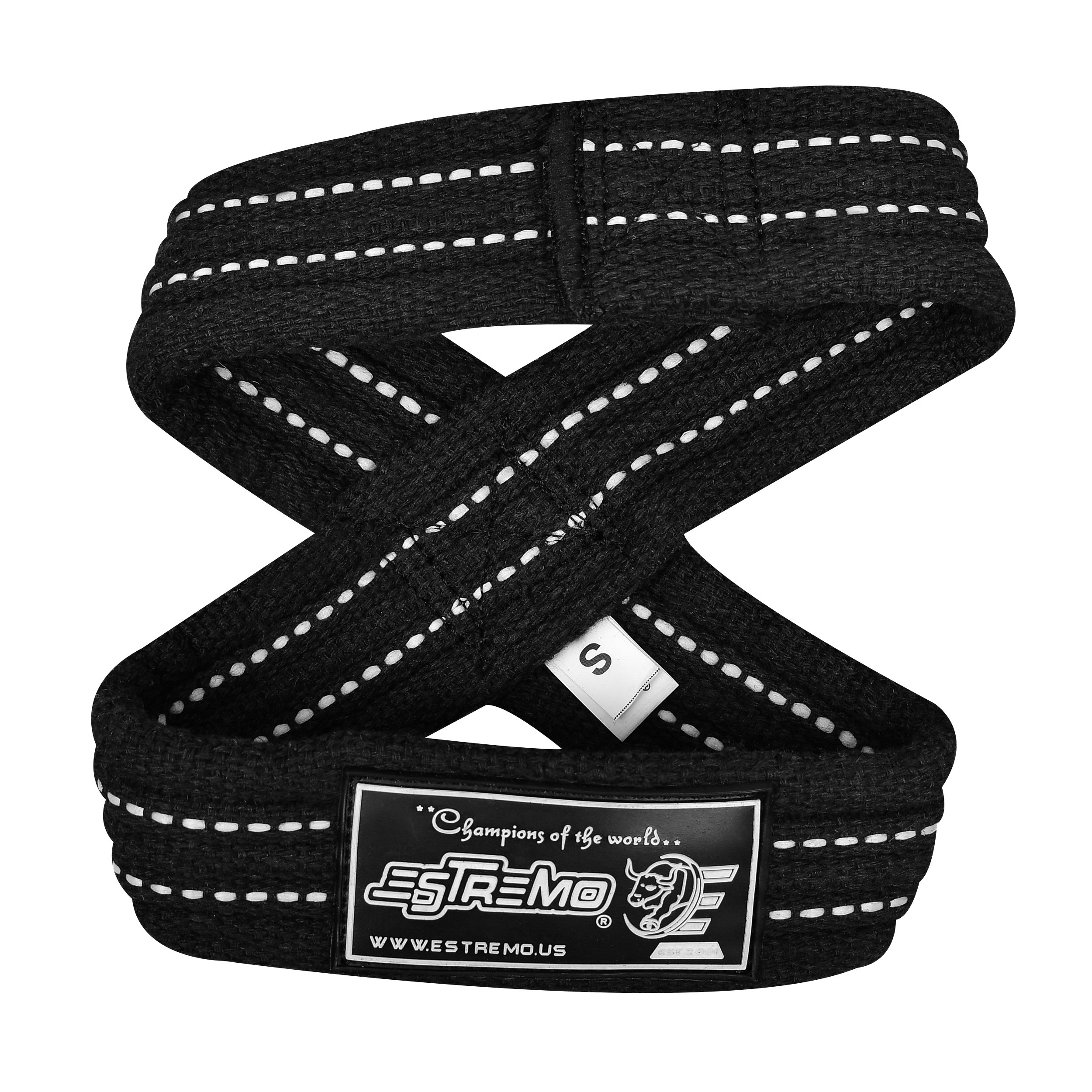 Figure 8 Wrist Strap Training Gym Bar Padded Cuff Straps Double Loop ...