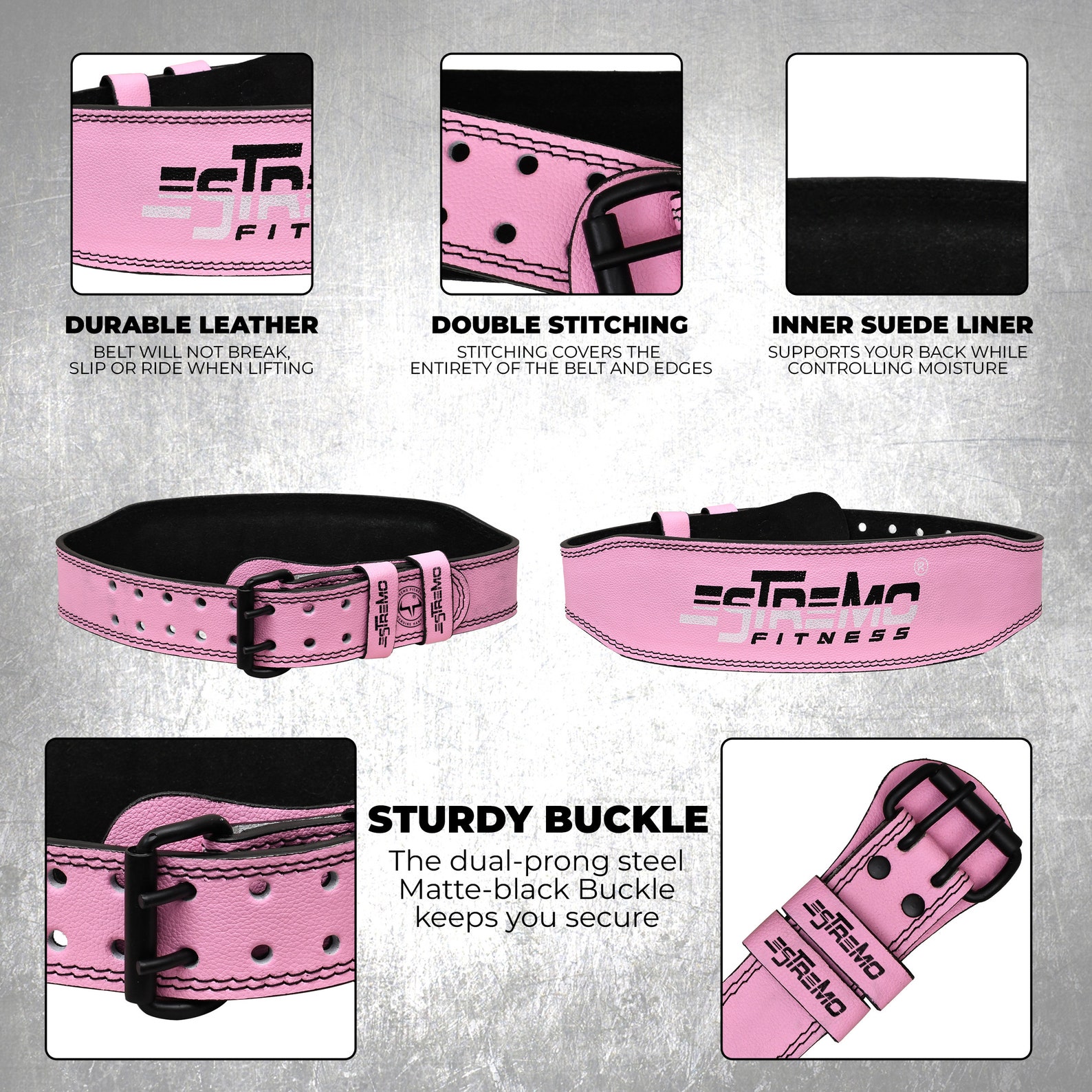 Power Weight Lifting Belts - Genuine Leather Back Support , 4”wide ...