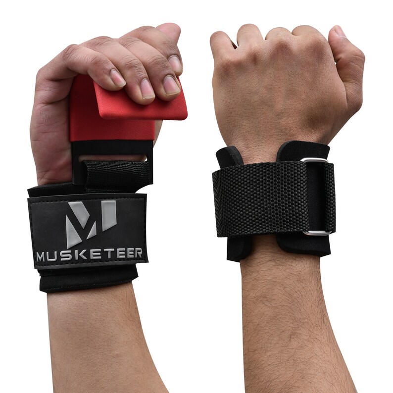 Heavy Duty Hand Grip Hooks - Adjustable Wrist Straps for Weightlifting ...