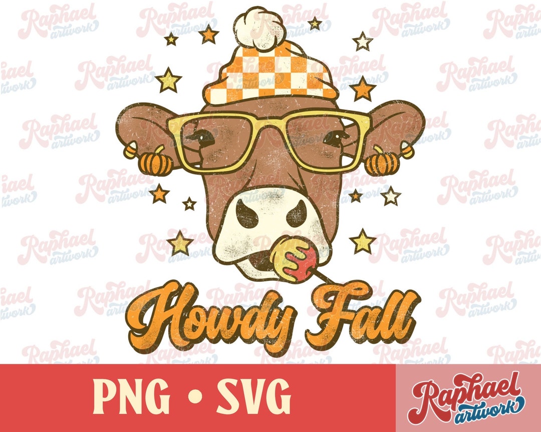 Howdy Fall Svg Retro Highland Cow Png Western Cute Cow Svg - Etsy