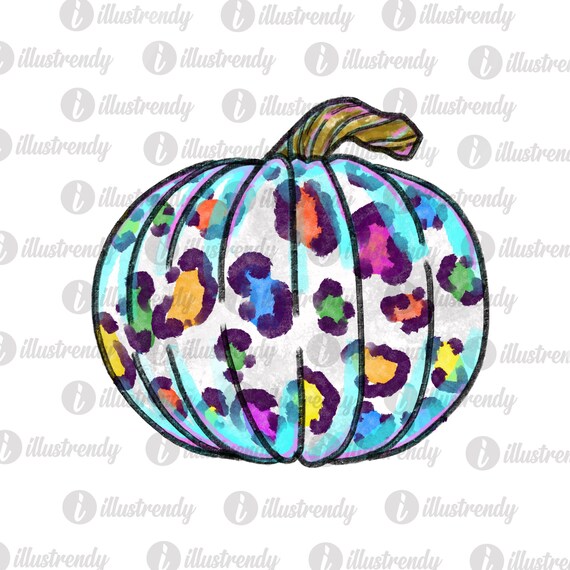 Digital Art & Collectibles Three Fall Pumpkins Leopard Print Autumn ...