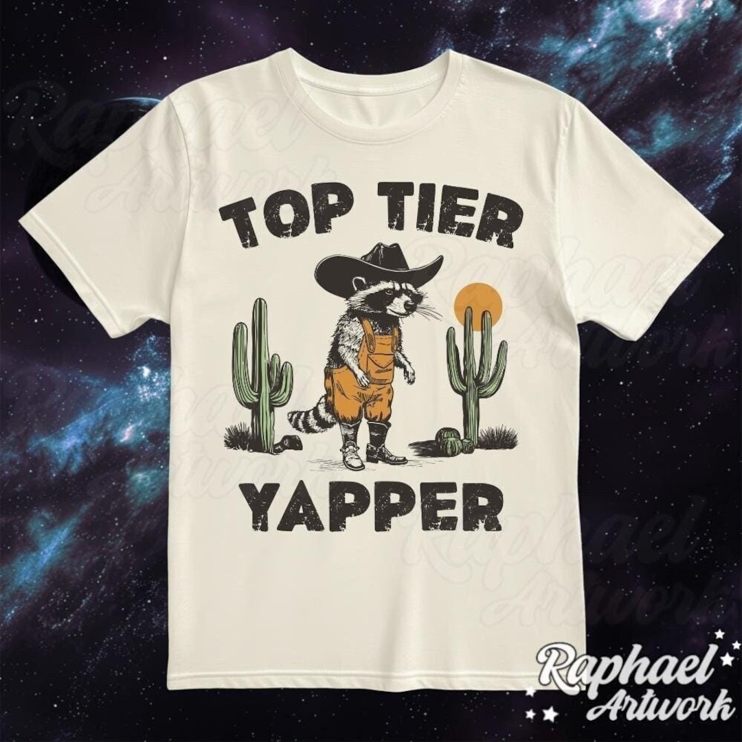 Top Tier Yapper Vintage Shirt, Retro Funny Racoon Yapping Tshirt, 90s ...