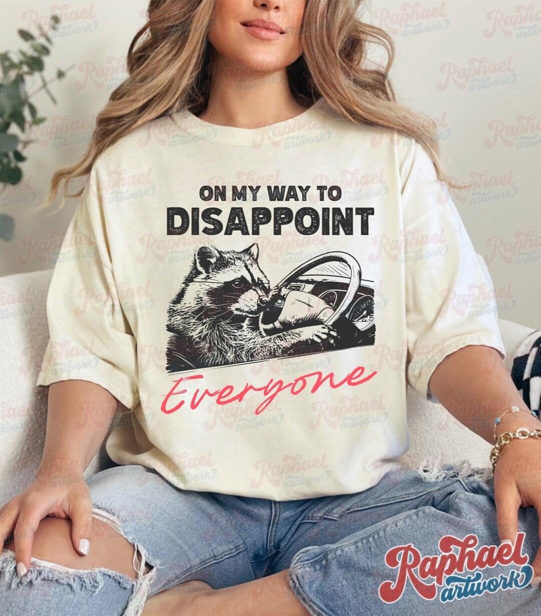 On My Way to Disappoint Everyone Racoon Shirt, Retro Trash Panda Weird ...