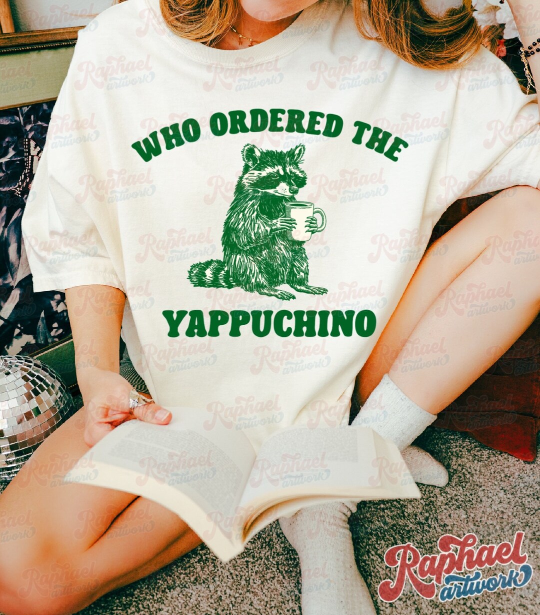 Vintage Who Ordered A Yappuchino Racoon Shirt, Trash Panda Oversized ...