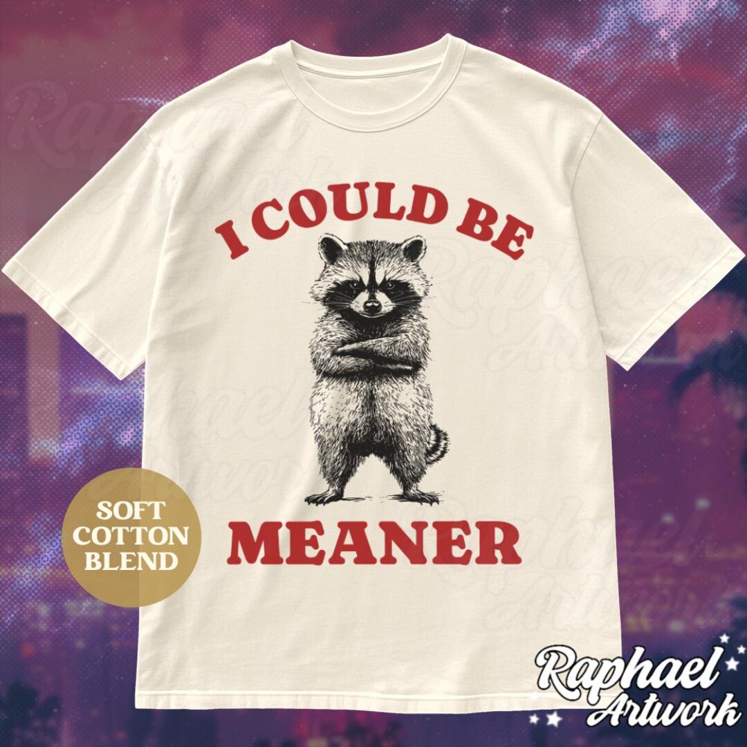 I Could Be Meaner Trending T-shirt, Funny Racoon 90s Graphic Tee ...