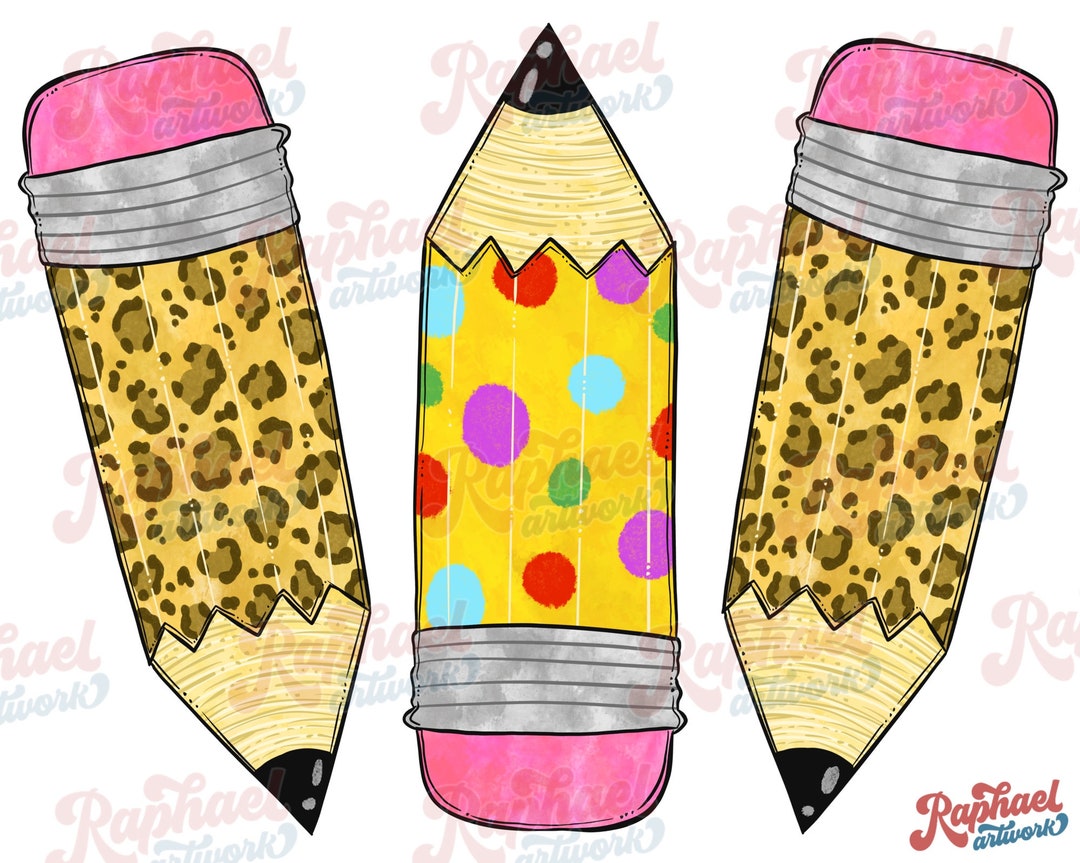 Colorful Leopard Pencils Png Teacher Png Teachers Day Png - Etsy