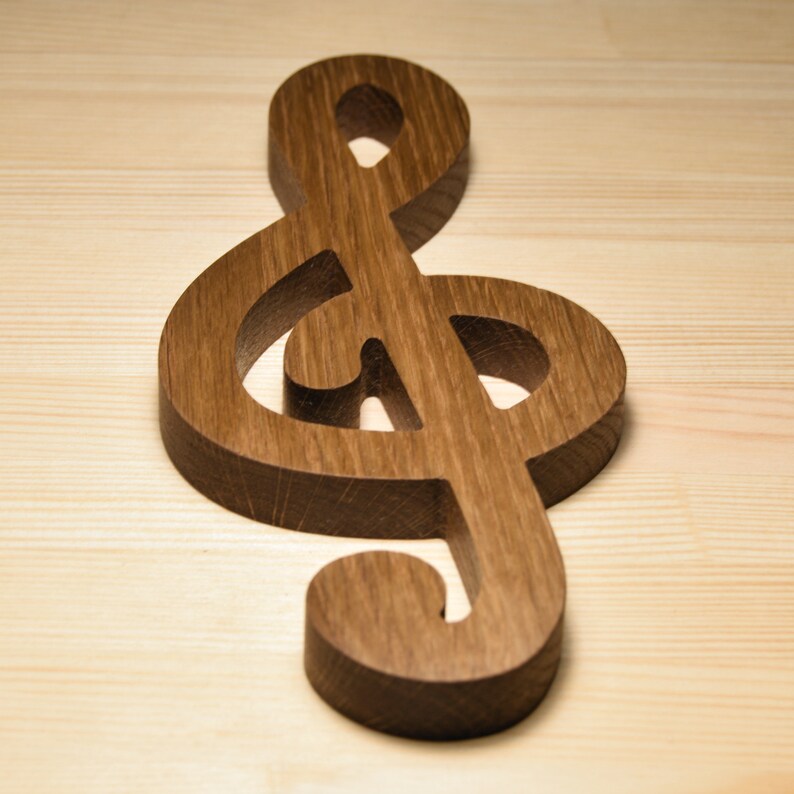 Wooden Treble Clef / Violin Key From Dark Oak - Etsy