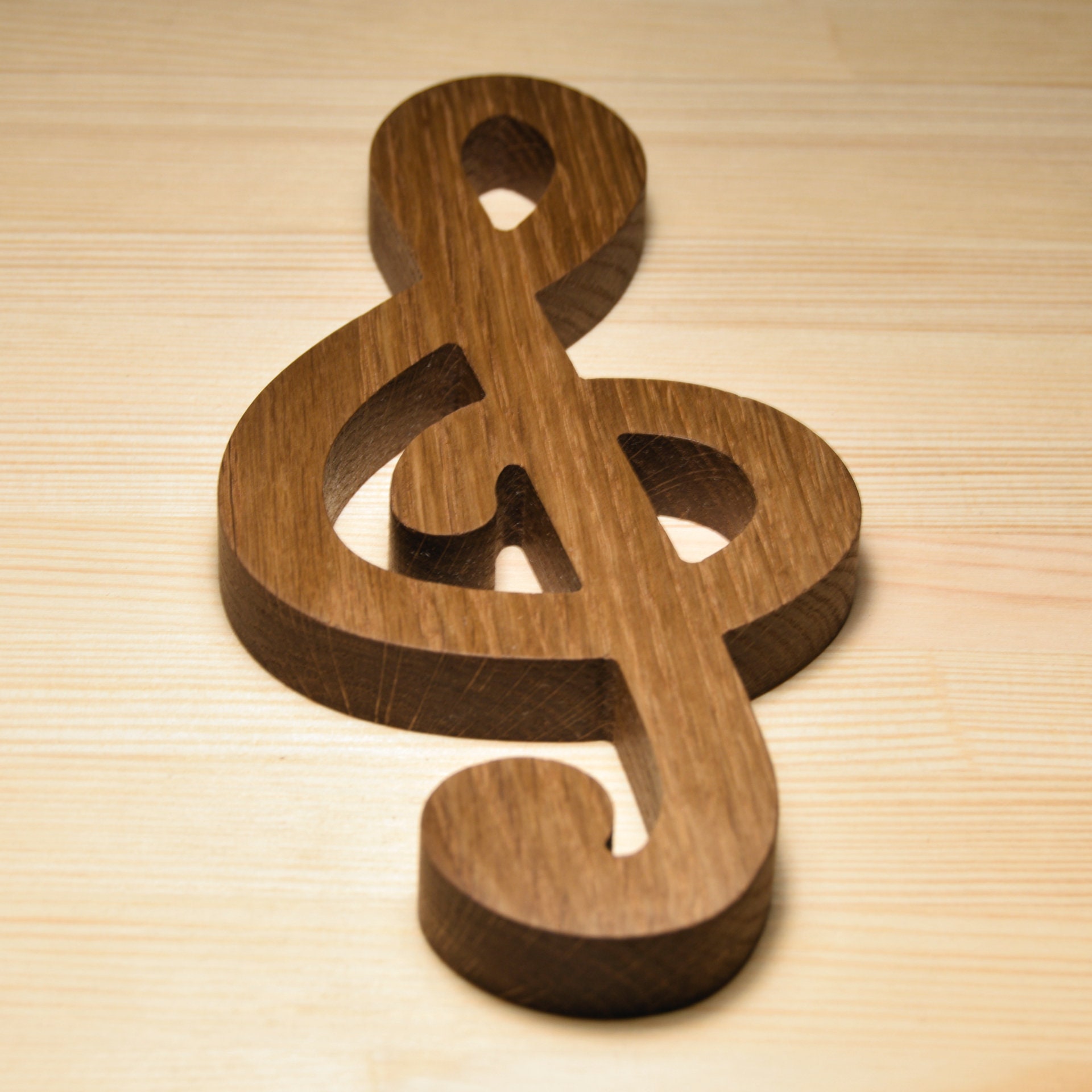 Wooden Treble Clef / Violin Key From Dark Oak - Etsy