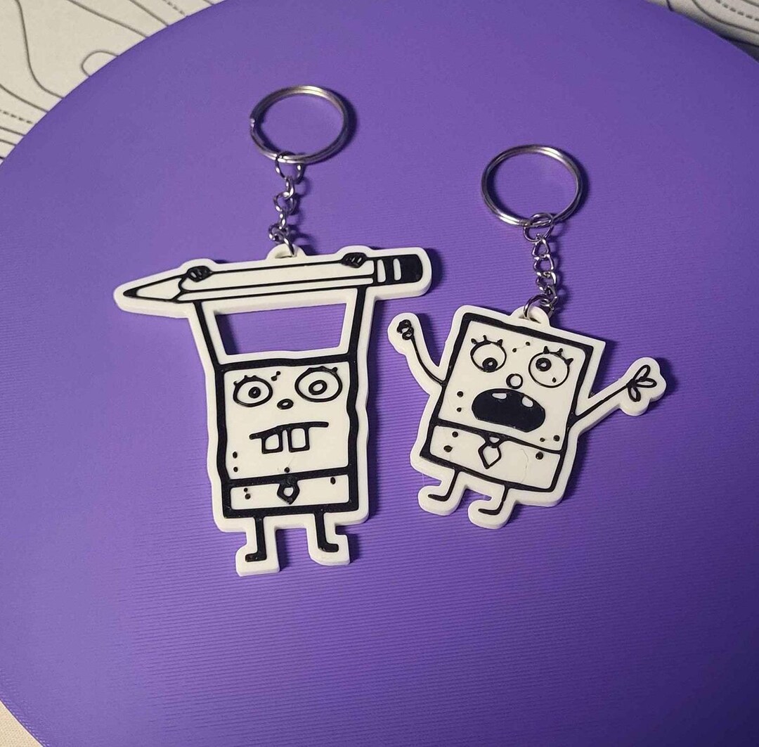Spongebob Doodblebob Keychain Pair 3D Printed - Etsy