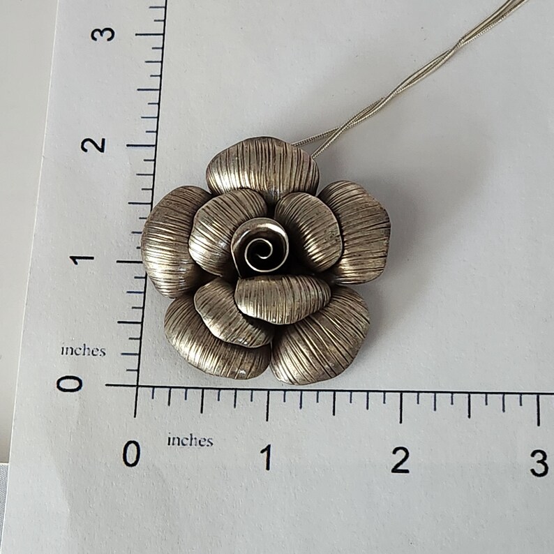 Rose Pendent in Pure Sterling Silver With Silver Chain - Etsy