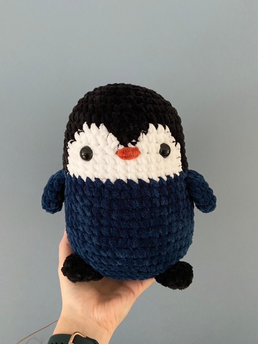 Chunky Crochet Penguin Plushie Ornament - Etsy