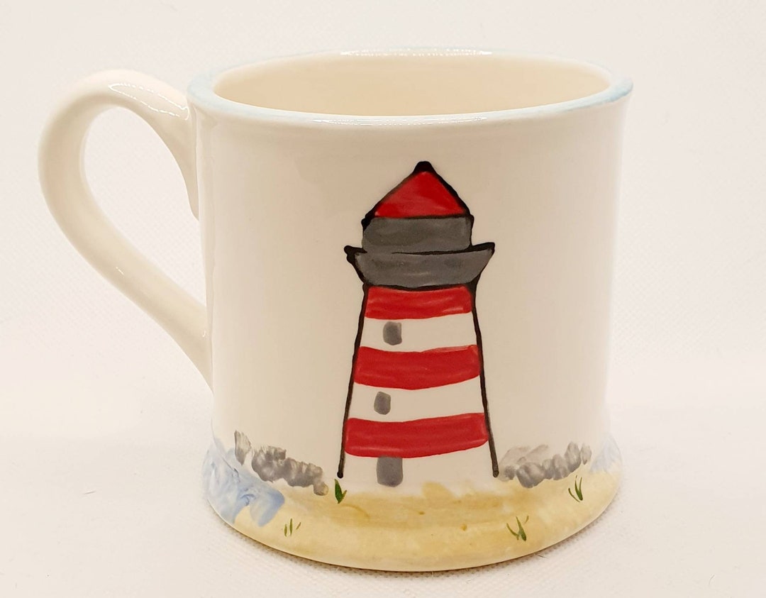 Lighthouse Mug - Beach- Handpainted Mug - Personalised - Etsy