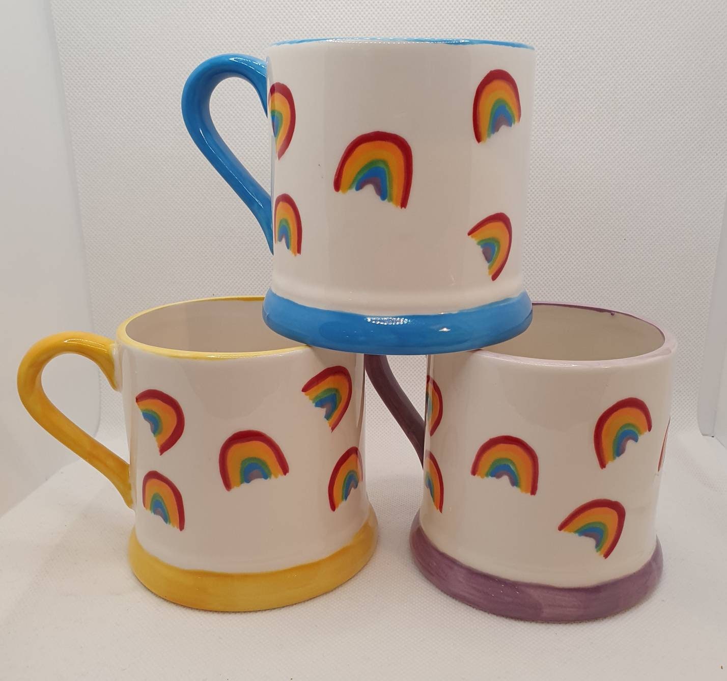 Handpainted Rainbow Mug – Personalized Ceramic Coffee Cup - Etsy