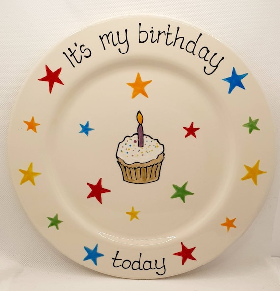 Birthday Plate Birthday Gift Cake Plate Personalised - Etsy