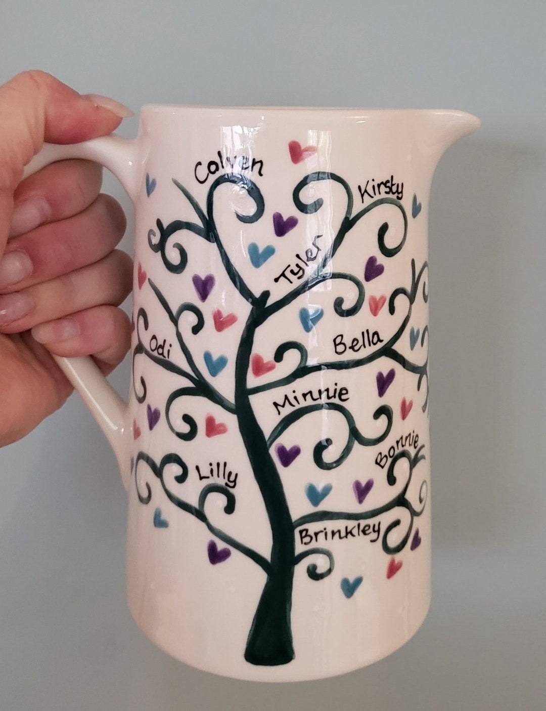 Family Tree Jug - Personalised Ceramic Jug - Gift for Mother's Day ...