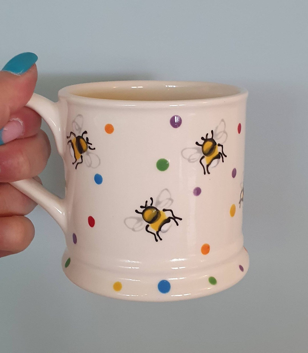 Bee and Polka Dot Mug Bee Mug Bees Wildlife Country Mug Personalised ...