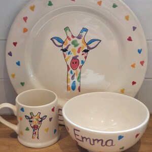 Giraffe Plate Set - Children's Dinner Sets - Personalised Plate ...