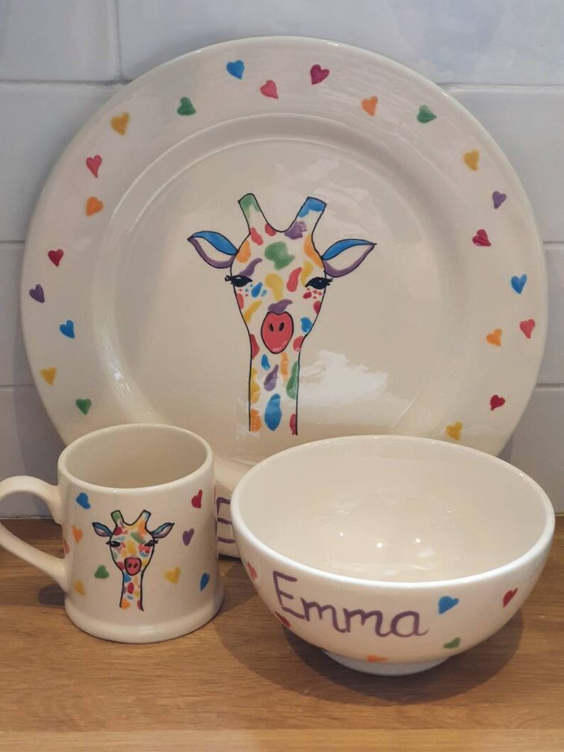 Giraffe Plate Set - Children's Dinner Sets - Personalised Plate ...