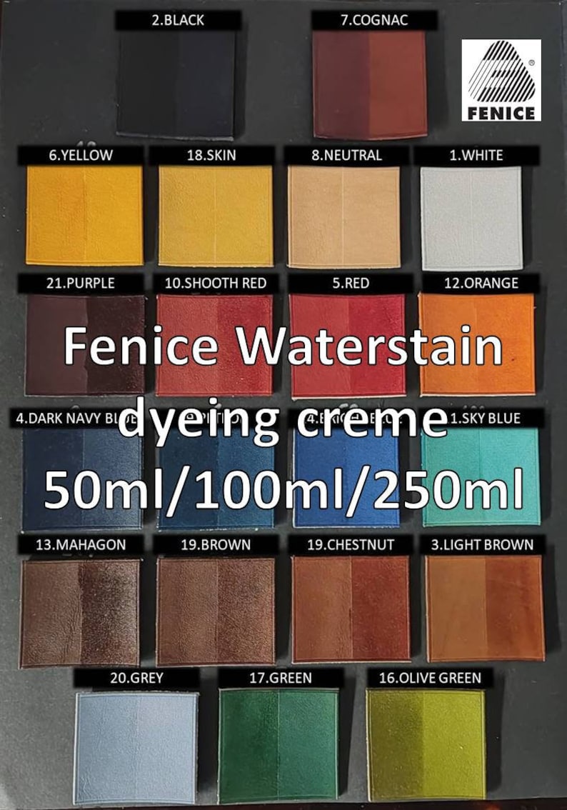 FENICE Waterstain Leather Dyeing Creams, Made in Italy - Etsy