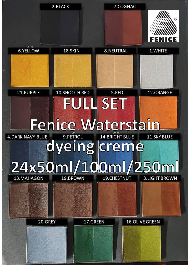 FULL SET FENICE Waterstain Leather Dyeing Creams, Made in Italy - Etsy