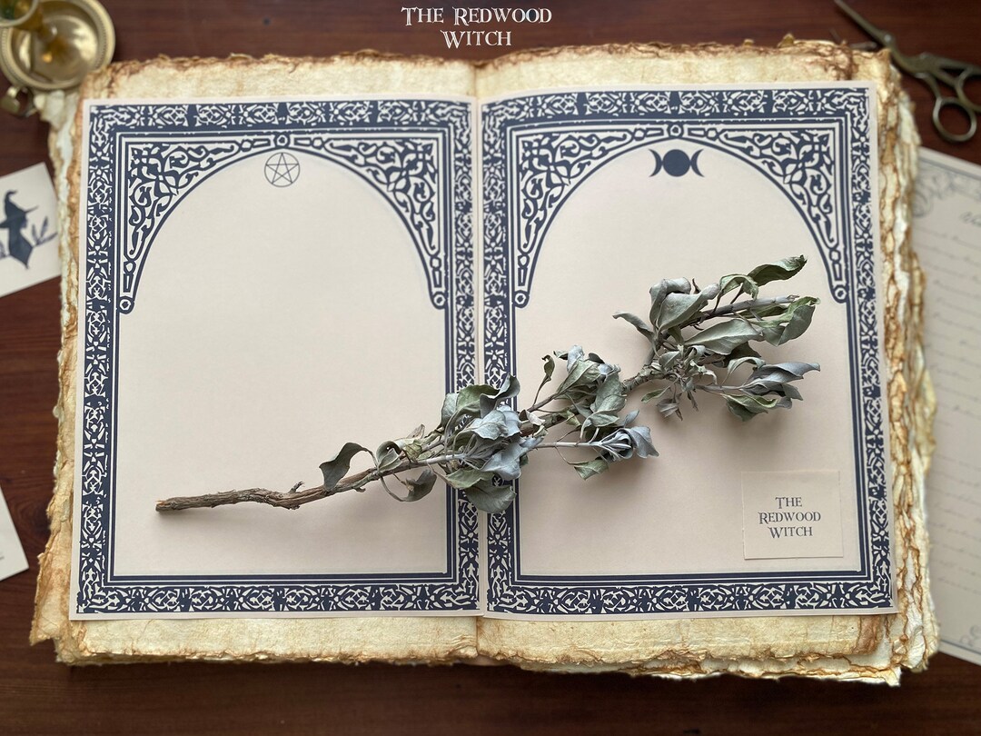 Set of 5 Blank Pages W/ Borders ~ Witchy Theme for Book of Shadows ...