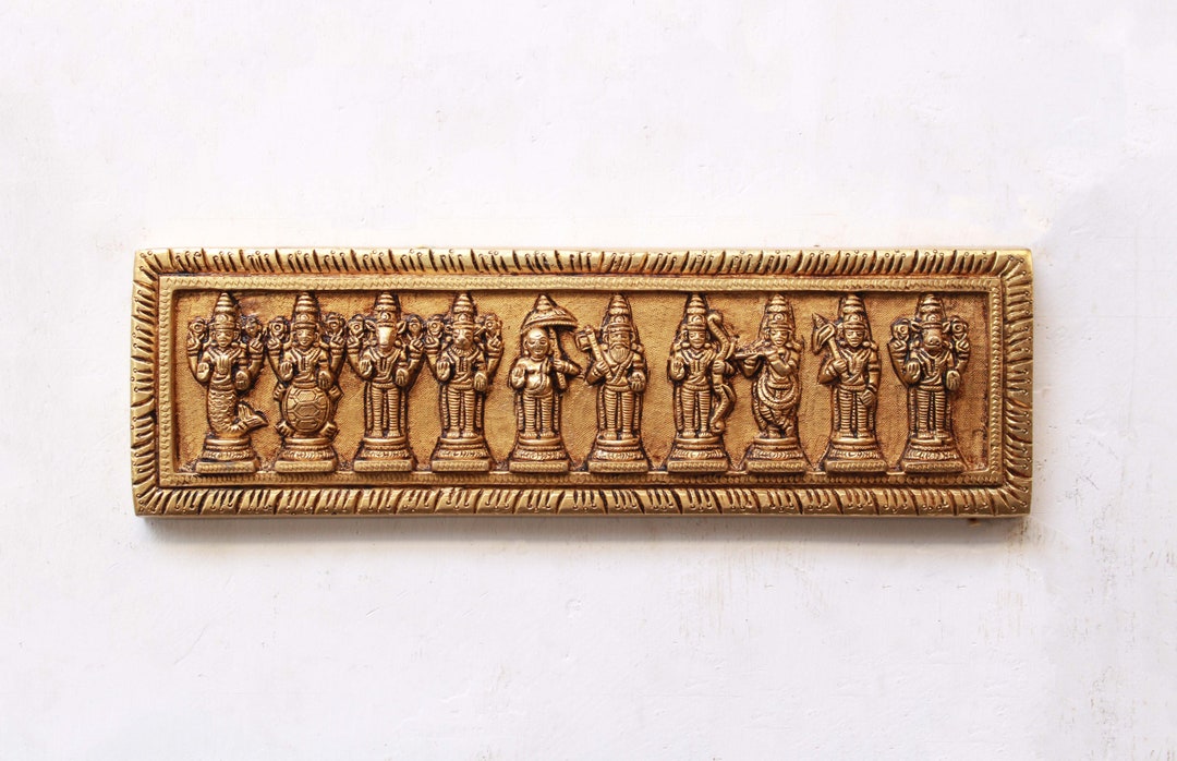 Dashavatar Statue Hindu Home Decor Gift Wall Hanging Sculpture Brass ...