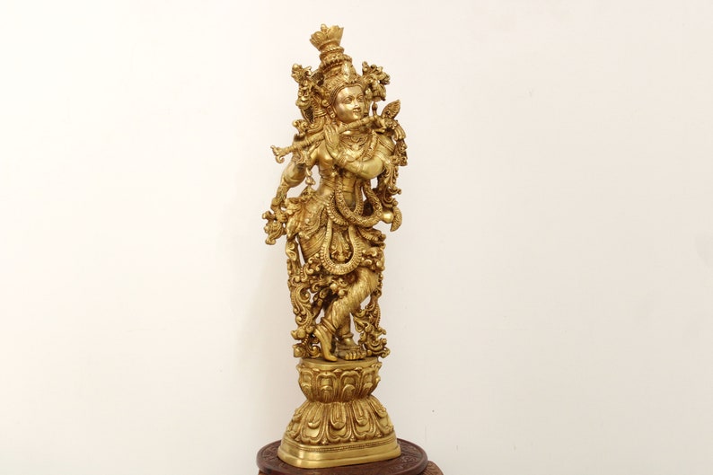 Krishna Vigrah Brass Krishna Statue Big Hindu God Idol Puja - Etsy