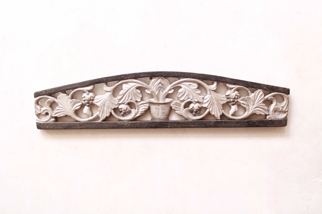 Antique Wall Panel Lintel Wooden Carving Vintage Home Living Room ...