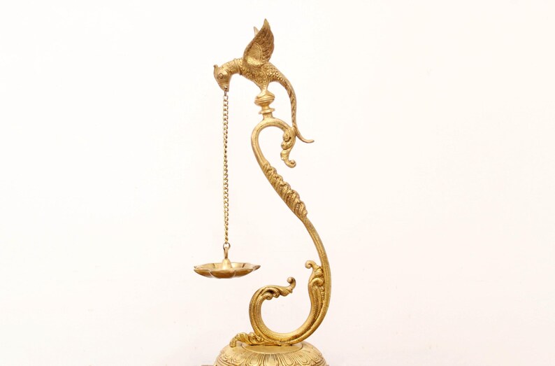 Oil Lamp Brass Diya Art Lamp Diya Diwali Decor Gift Peacock Bird ...