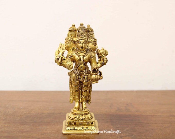 Brahma Vishnu Shiva Statue Trimurthy Trimurti Tridev Sculpture Brass ...