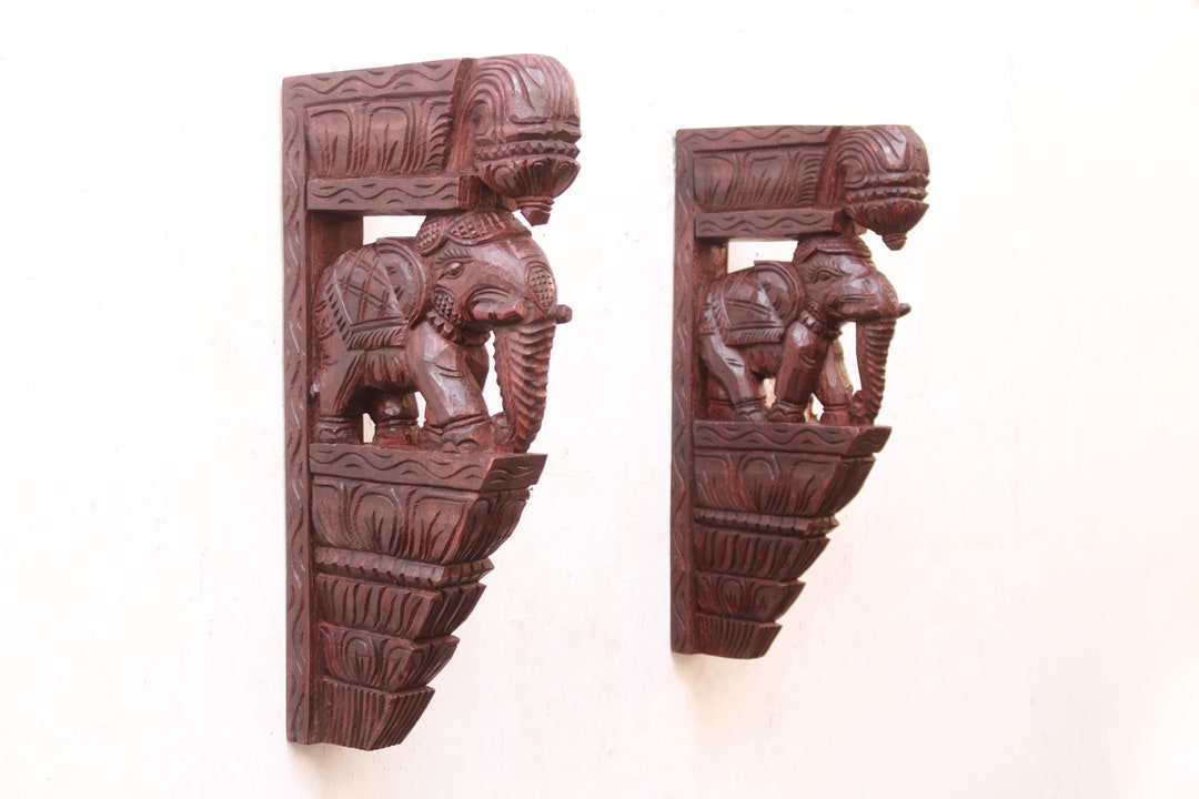 Vintage Wall Bracket Elephant Statue Antique Sculpture Entrance Entry ...