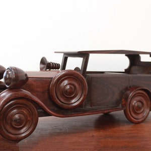 Vintage Car Wooden Handicraft Home Decor Gift Big Antique Toy Car Model ...