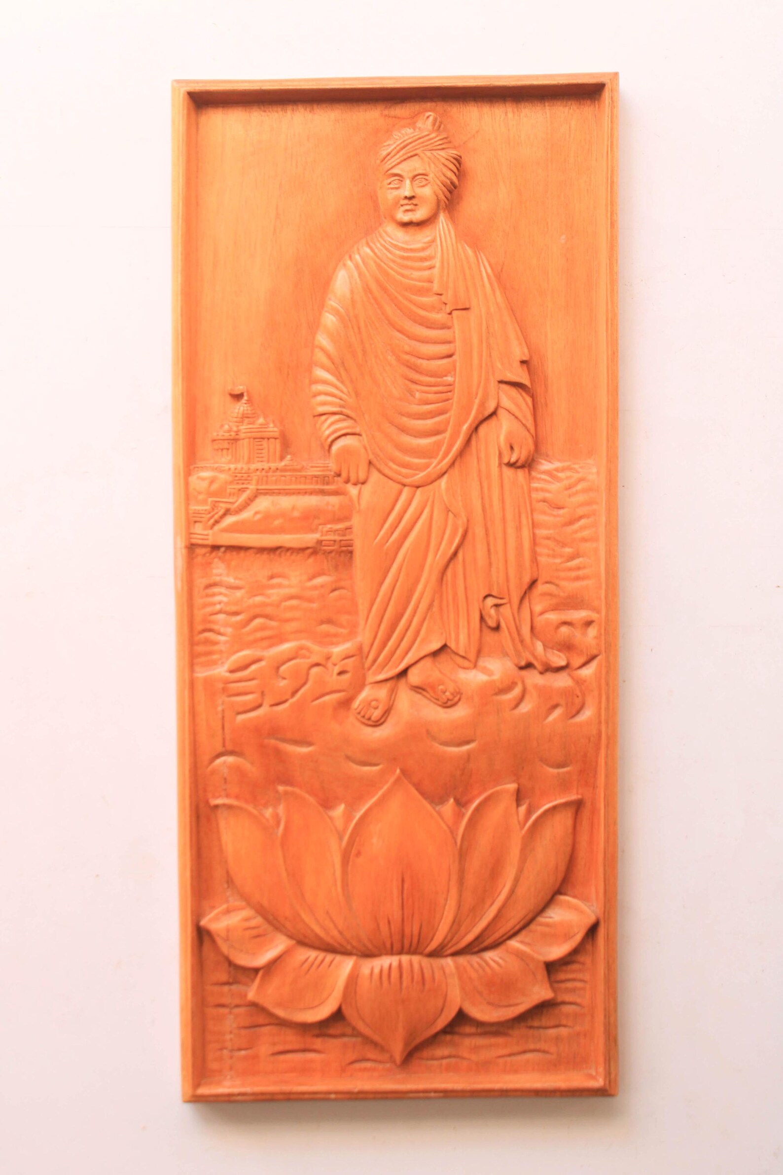 Swami Vivekananda Wall Panel Wooden Hand Carved Sculpture Indian Wall ...
