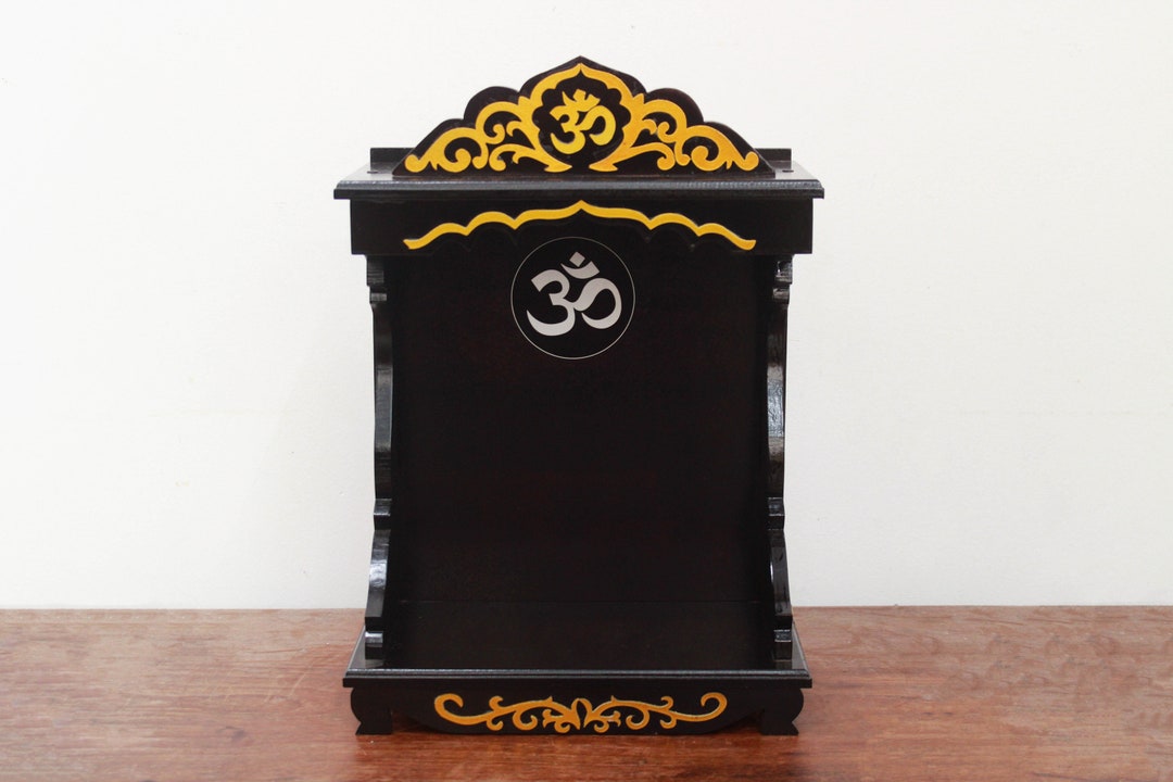 Pooja Mandir Hindu Temple Worship Mandap DIY Wall Mounted Idol Stand ...