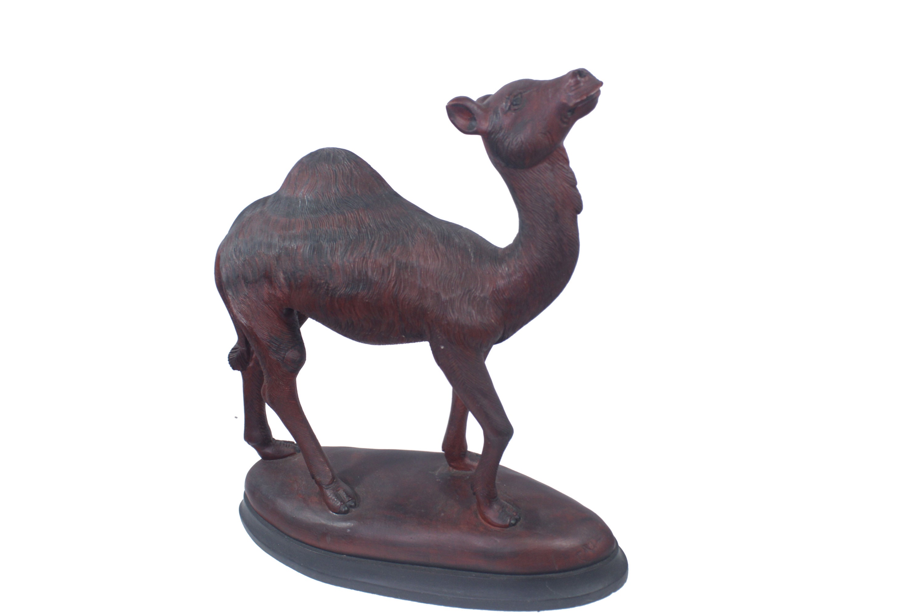 Camel Statue Wooden Animal Sculpture Home Decor Desert Theme Garden ...