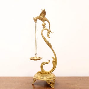 Oil Lamp Brass Diya Art Lamp Diya Diwali Decor Gift Peacock Bird ...