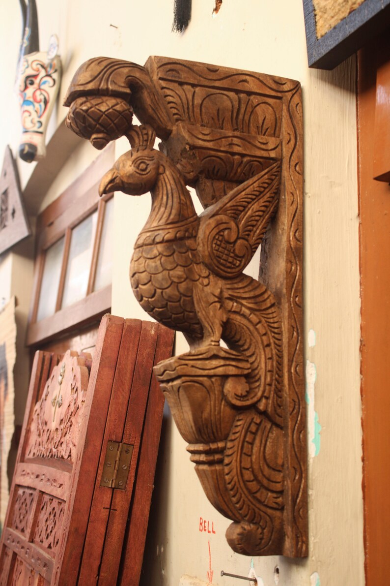 Bird Bracket Wall Corbel Pair Peacock Statue South Indian - Etsy