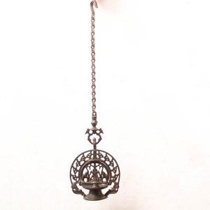 Antique Hanging Lamp Gajalakshmi Hindu Goddess Temple Oil Lamp Mandir ...