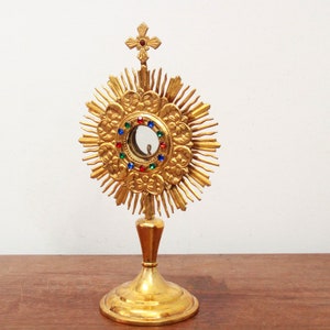 Vintage Monstrance With Luna Antique Christian Home Alatar Chruch ...
