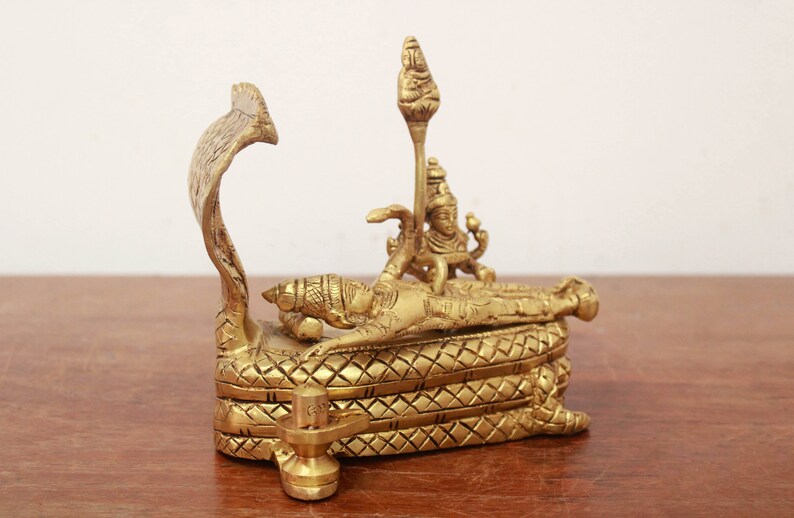 Anantashayana Vishnu Statue Lakshmi Brass Sculpture Sleeping Resting ...