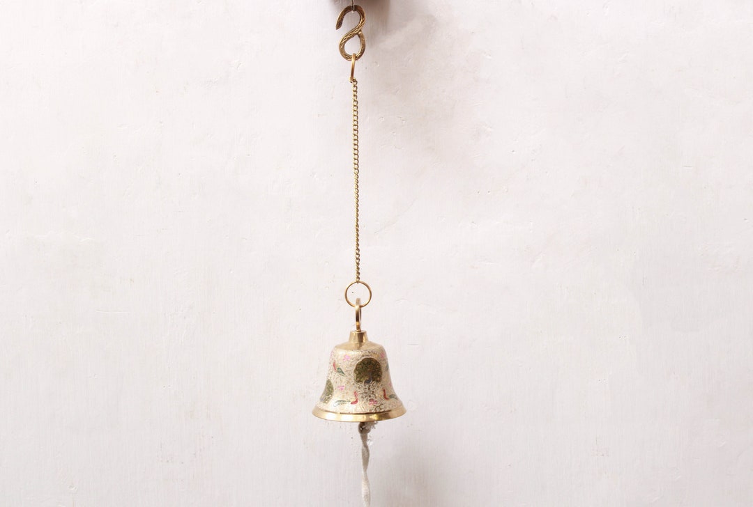 Hanging Bell With Chain Brass Calling Bell Vintage / Antique Home Decor ...