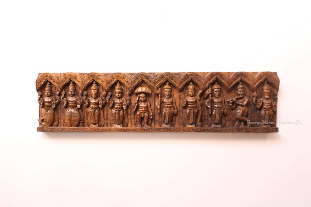 Dashavatara Statue Vishnu Ten Avatar Sculpture Hindu Gods Carving ...