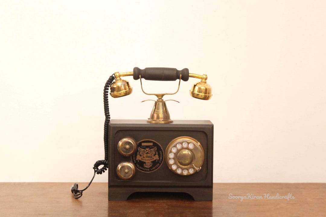 Vintage Telephone Rotary Dial Phone Retro Decor Home Office Living Room ...